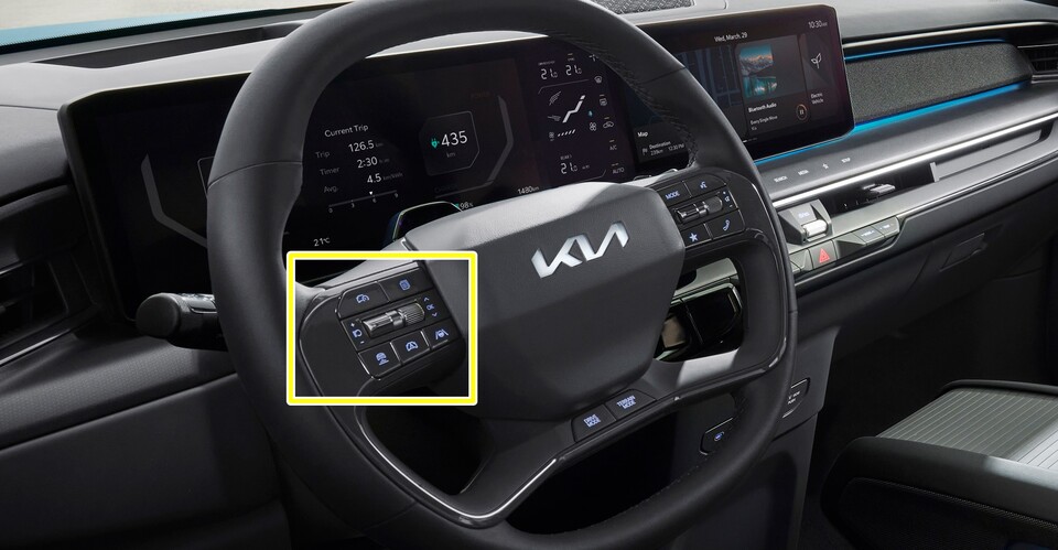 기아 EV9 핸들에 'A' 버튼 누르면 HDP 작동된다 [EV리뷰]